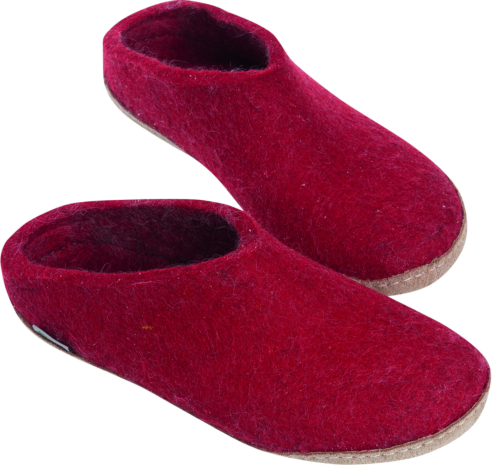 Glerups Unisex Felt Slippers B-08 Red - The Shoe Mart